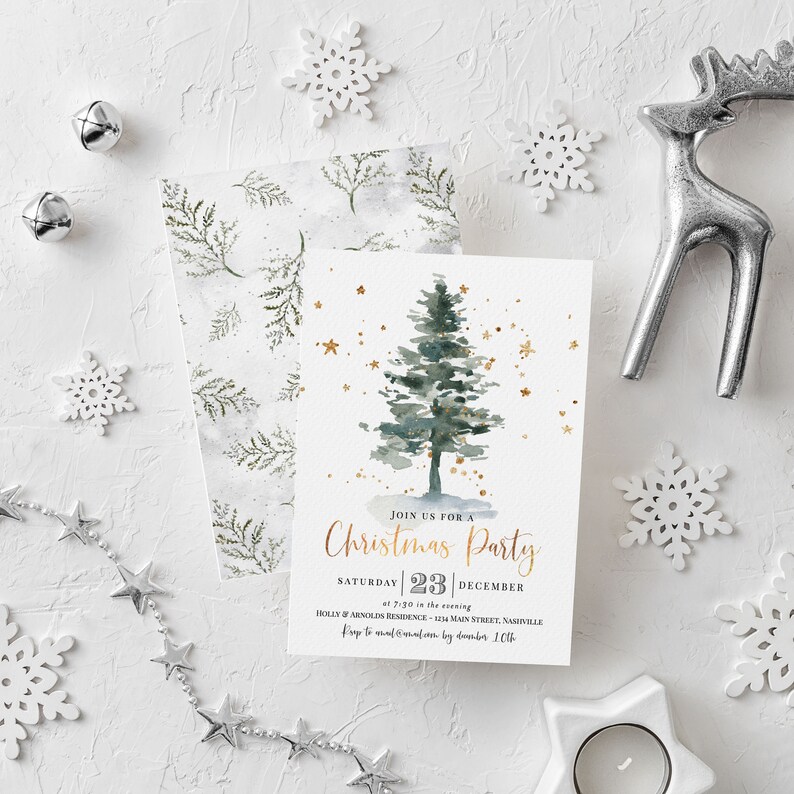 Printable Holiday Party Invitation, Company Holiday Party Invite ...