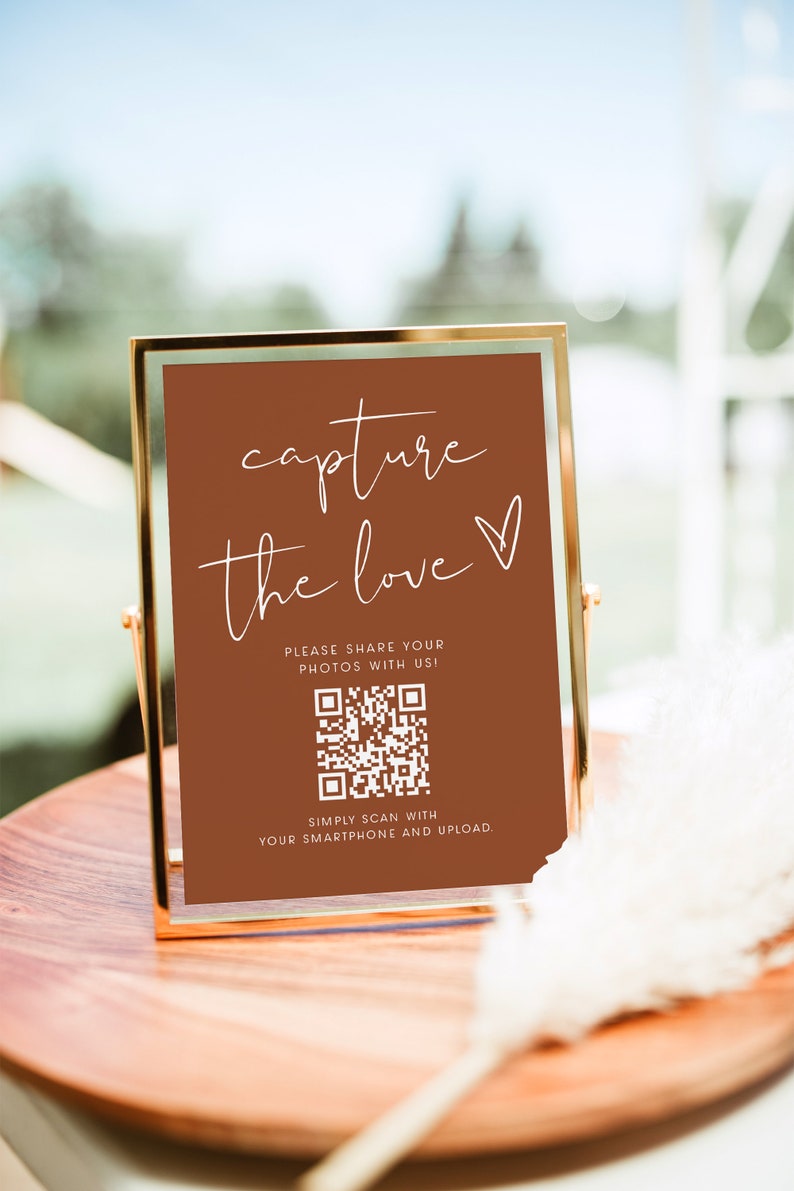 Terracotta Wedding Capture the Love Sign, Editable Capture the Love ...