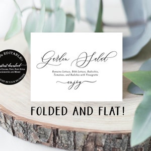 Buffet Food Sign, Buffet Sign, DIY Buffet Tent Card, Buffet Cards, Food ...