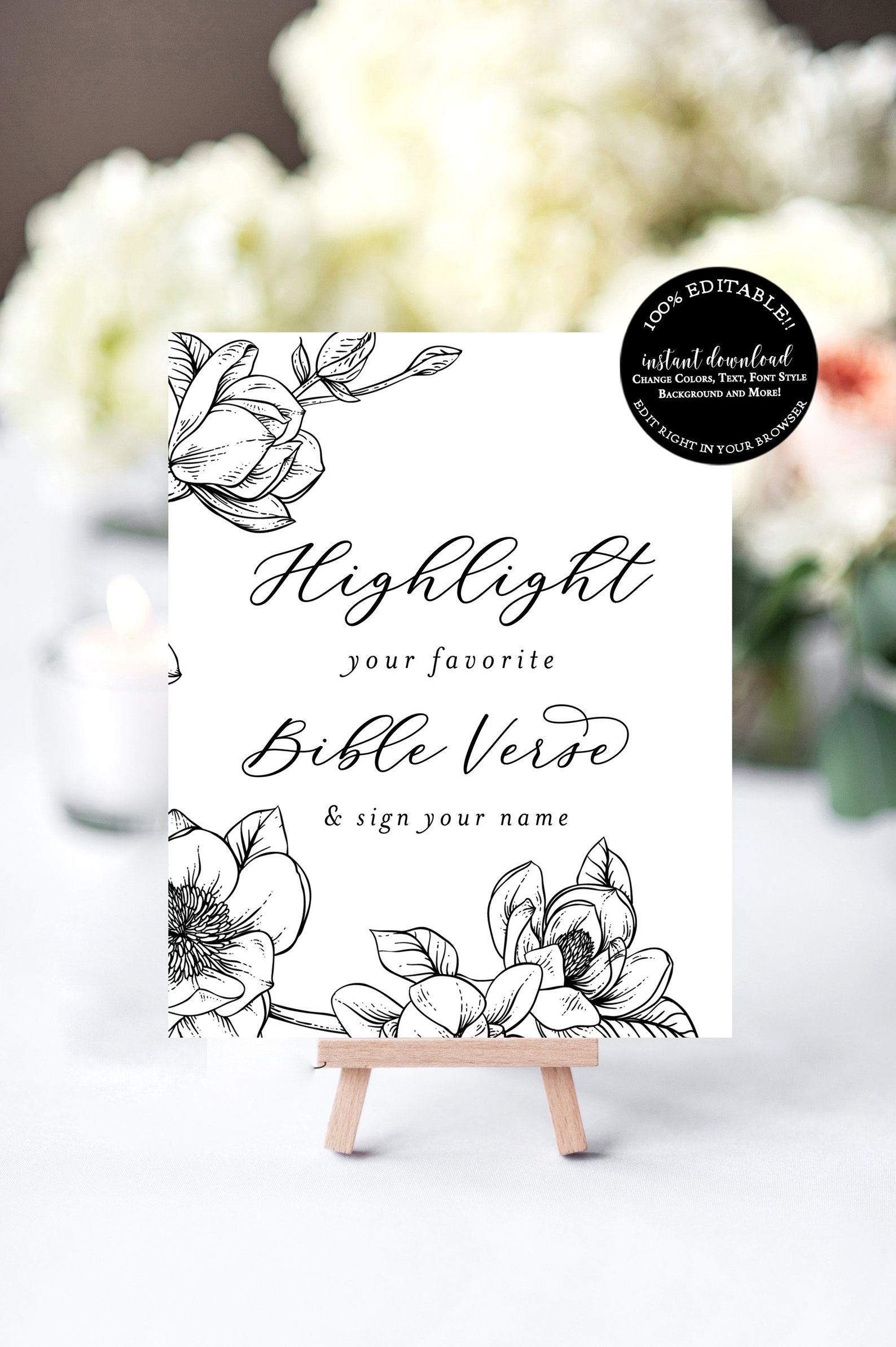 Bible Verse Wedding Sign Highlight Bible Verse Sign Wedding | Etsy