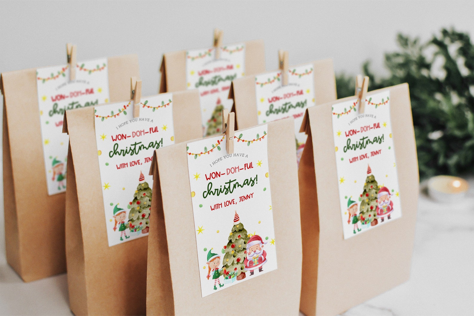 Won-doh-ful Christmas Gift Tag Template, Printable Classroom Stocking ...