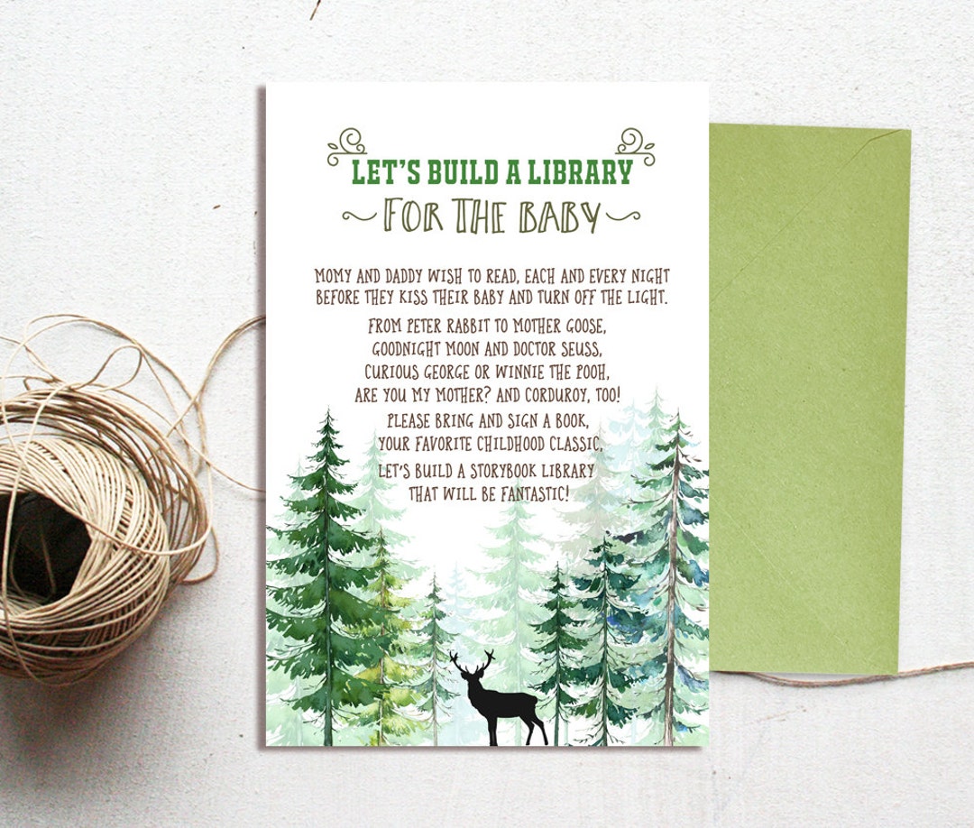 Rustic Book for the Baby, Printable Book Card, Adventure Awaits Baby ...