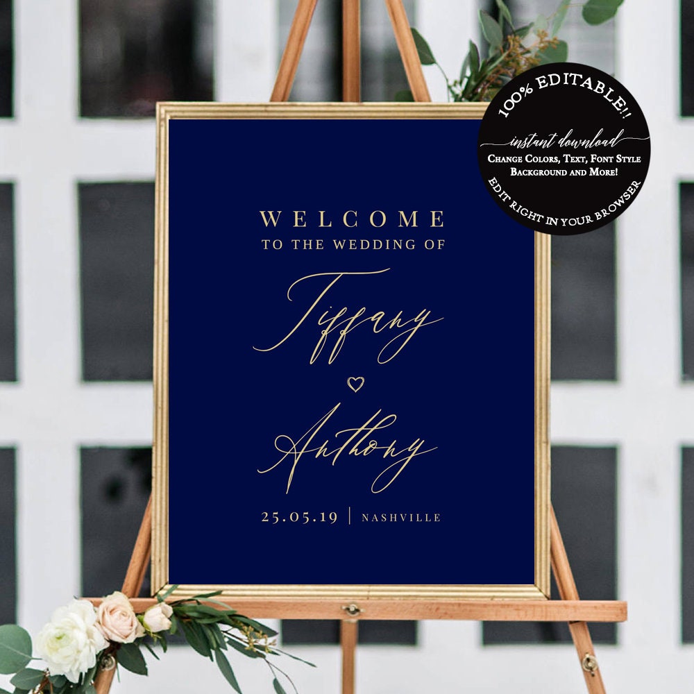 Wedding Sign Template INSTANT DOWNLOAD Burgundy Wedding - Etsy