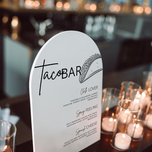 Taco Bar Menu Sign Printable, Taco Station Party Sign, Taco Wedding Bar ...