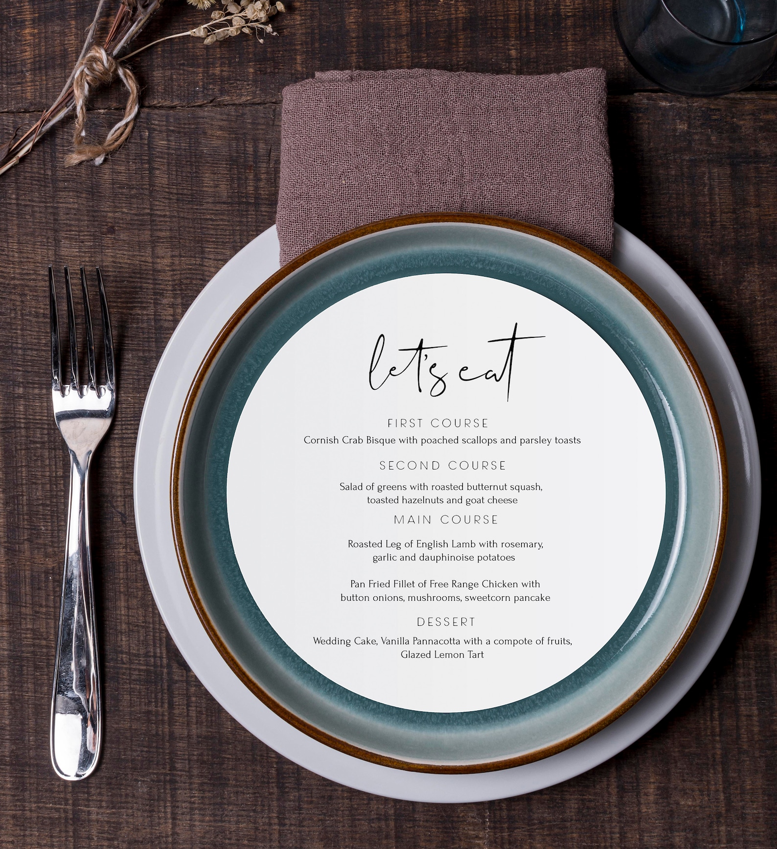 CIARA Round Menu Template Minimalist Wedding Circle Menu - Etsy