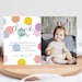 Rainbow Polka Dots Photo Thank You Card, Rainbow Birthday Photo Thank ...