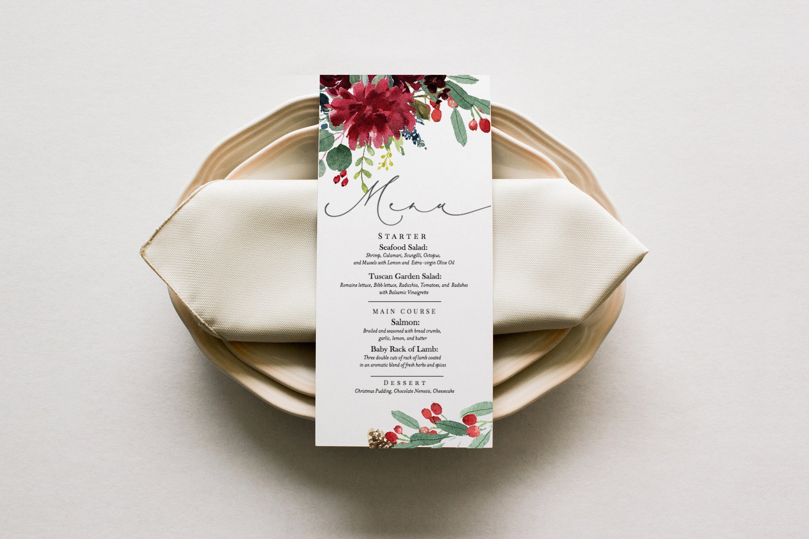 Christmas Menu Template Holiday Menu Christmas Menu - Etsy