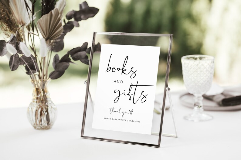 Books and Gifts Baby Shower Sign Baby Shower Cards and Gifts - Etsy