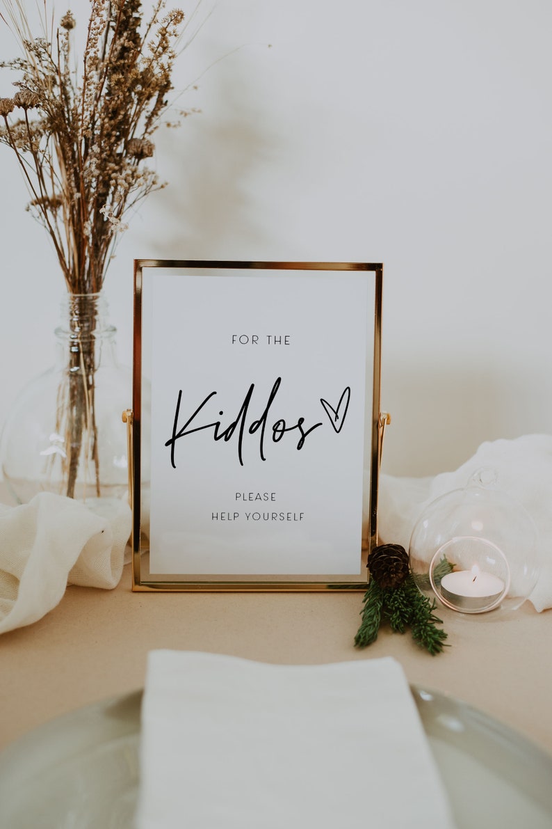 ELLIA Wedding Kids Activity Table Sign for the Kiddos Sign | Etsy