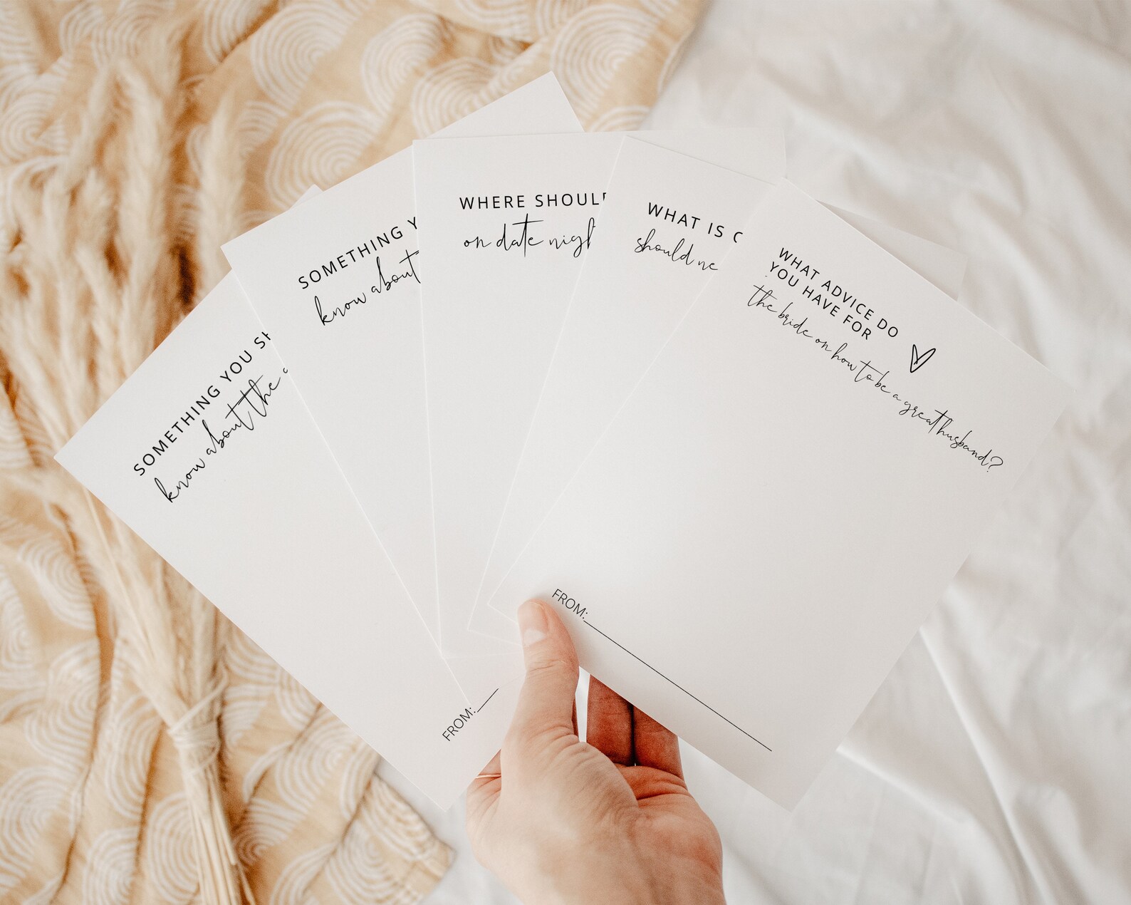 Wedding Advice & Wishes Cards Editable, Modern Reception Conversational ...