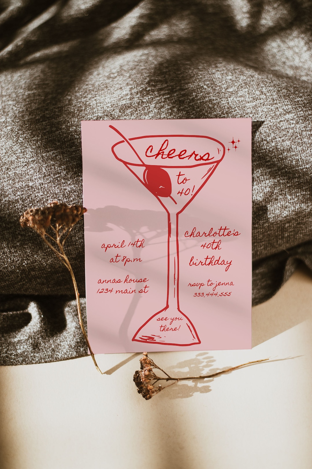 Hand Drawn 40th Birthday Invitation Template, Scribble Illustrated ...