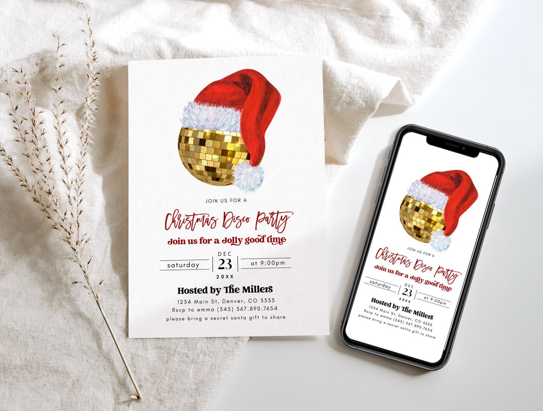 Editable Christmas Party Invitation, Christmas Party Invitation ...