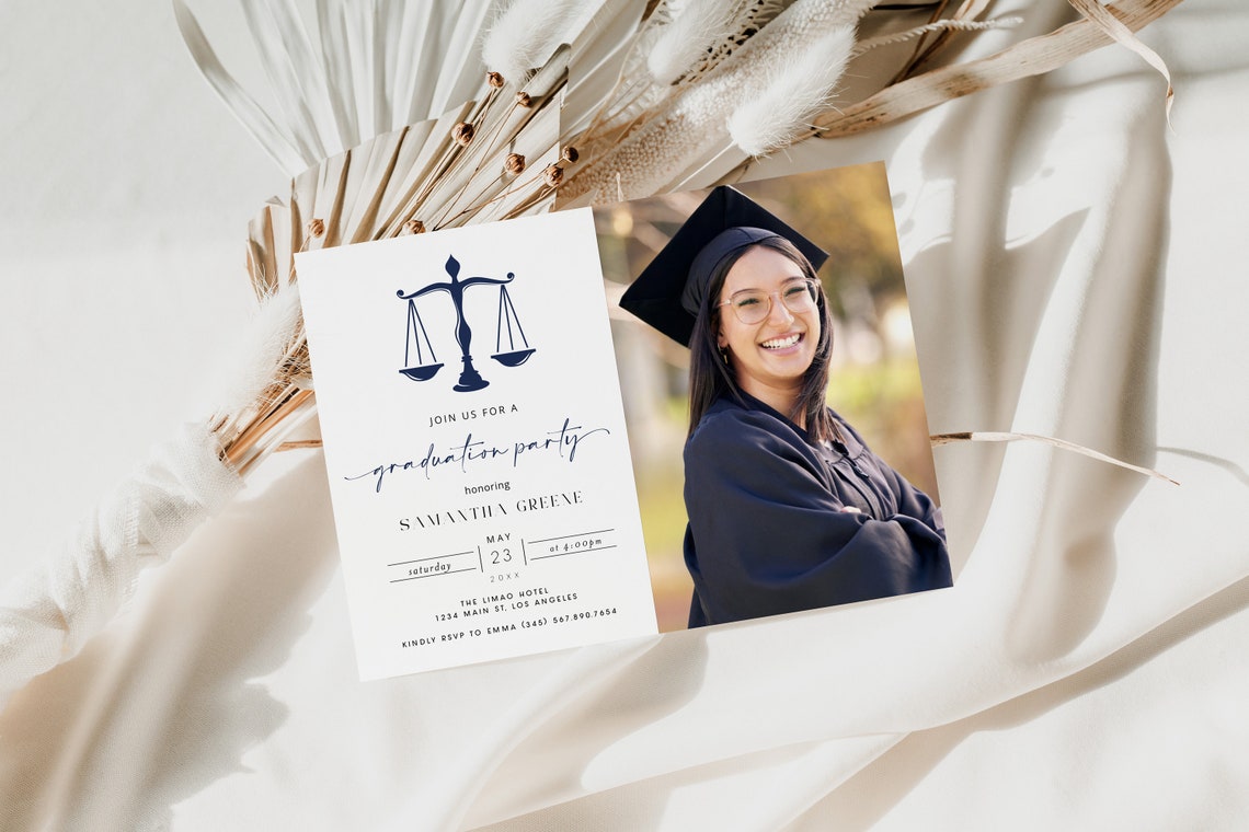 Law School Graduation Invitation Paralegal Graduation Party - Etsy