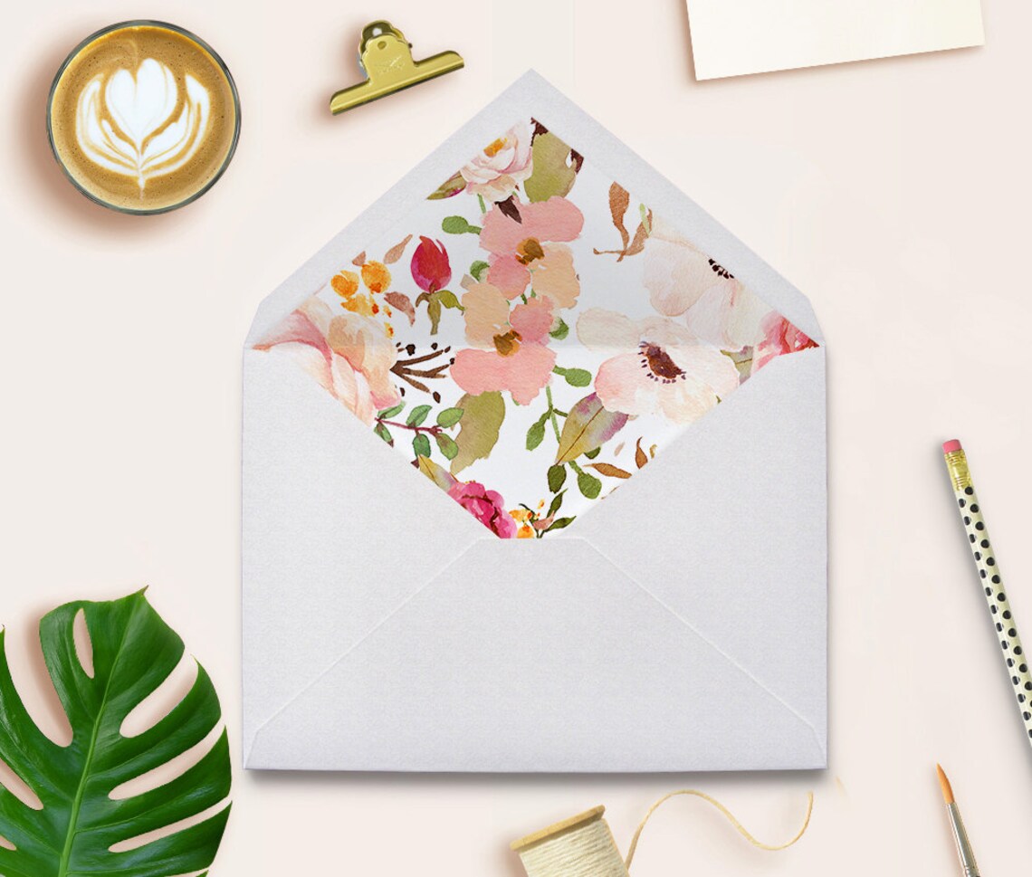 Envelope Liners Envelope Liners Printable Floral Envelope | Etsy
