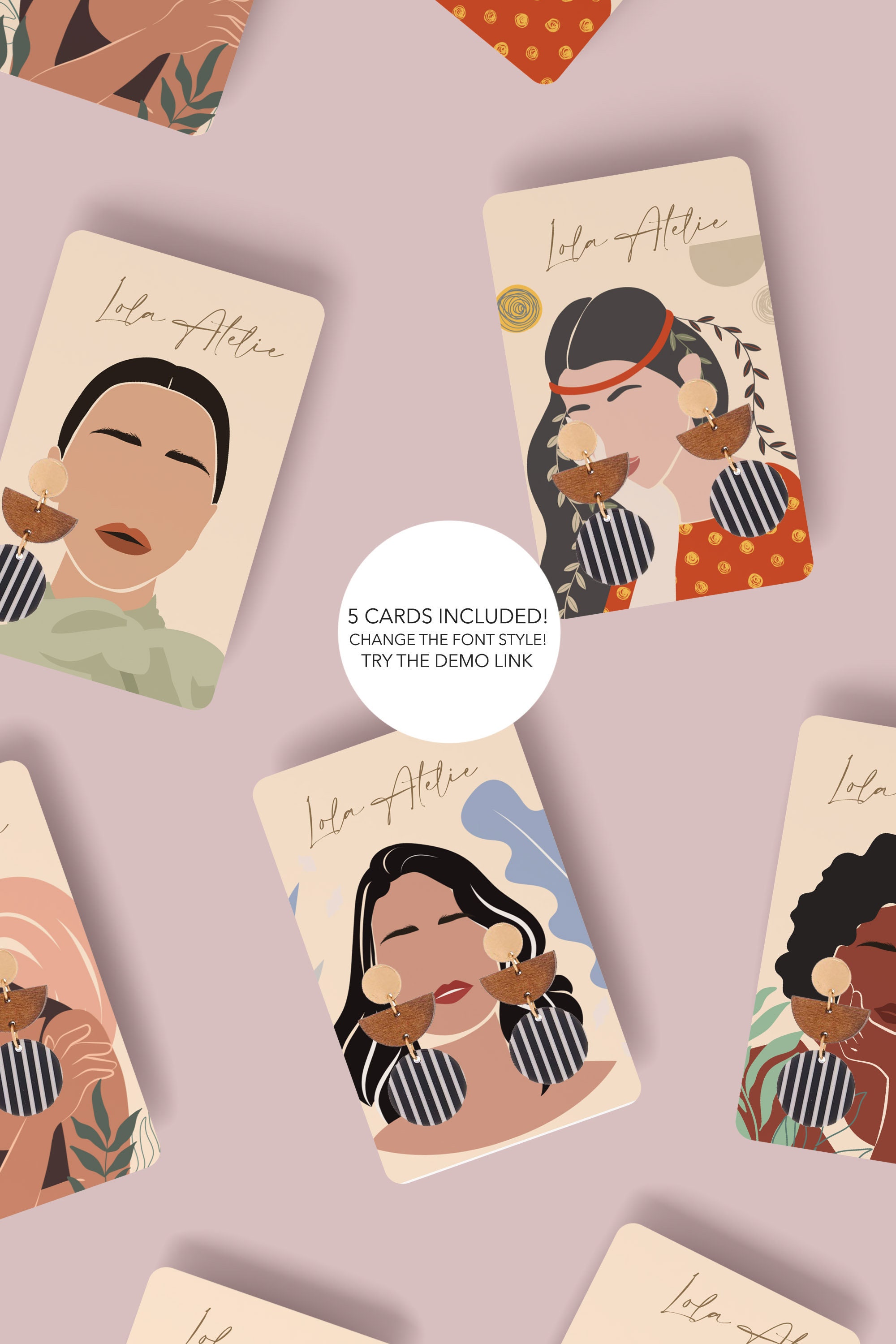 Boho Custom Jewelry Display Card, Editable Earring Card Template ...