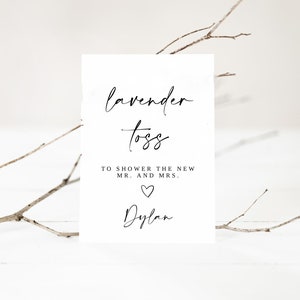 HELENA | Wedding Lavender Toss Sign Template, Lavender Toss Sign ...