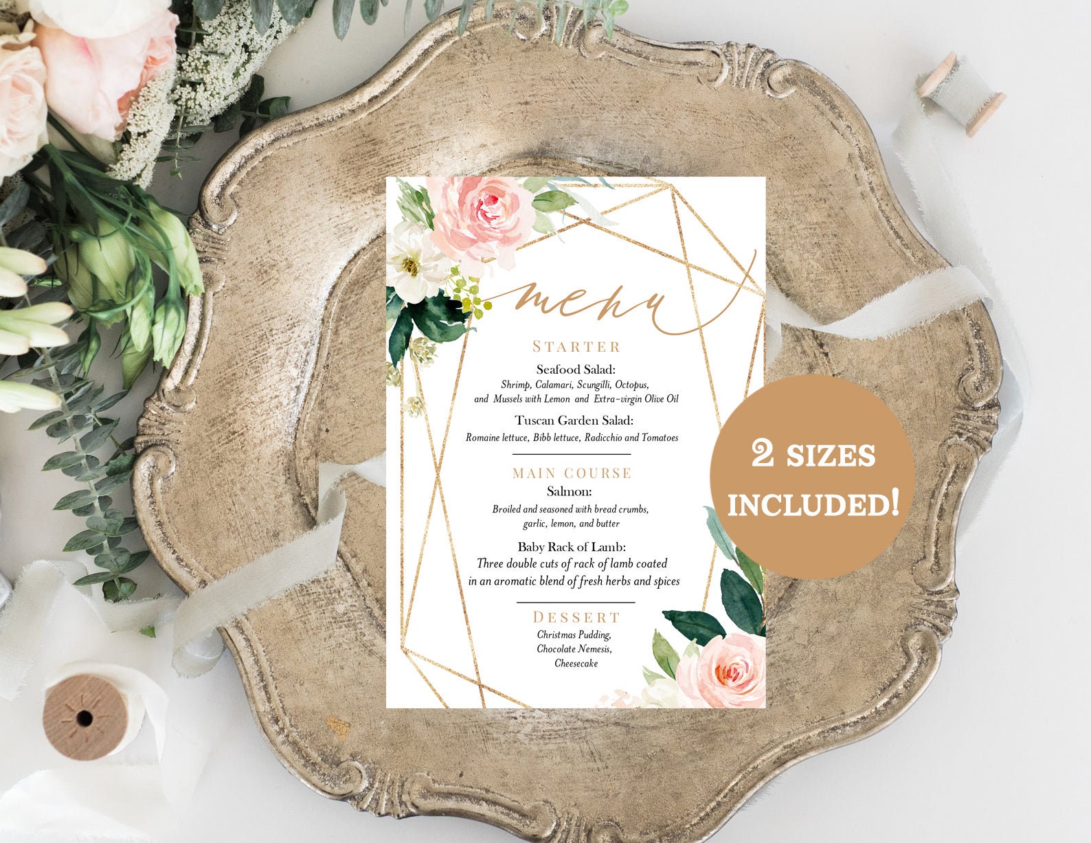 Editable Menu Cards Wedding Menu Template DIY Menu Cards - Etsy