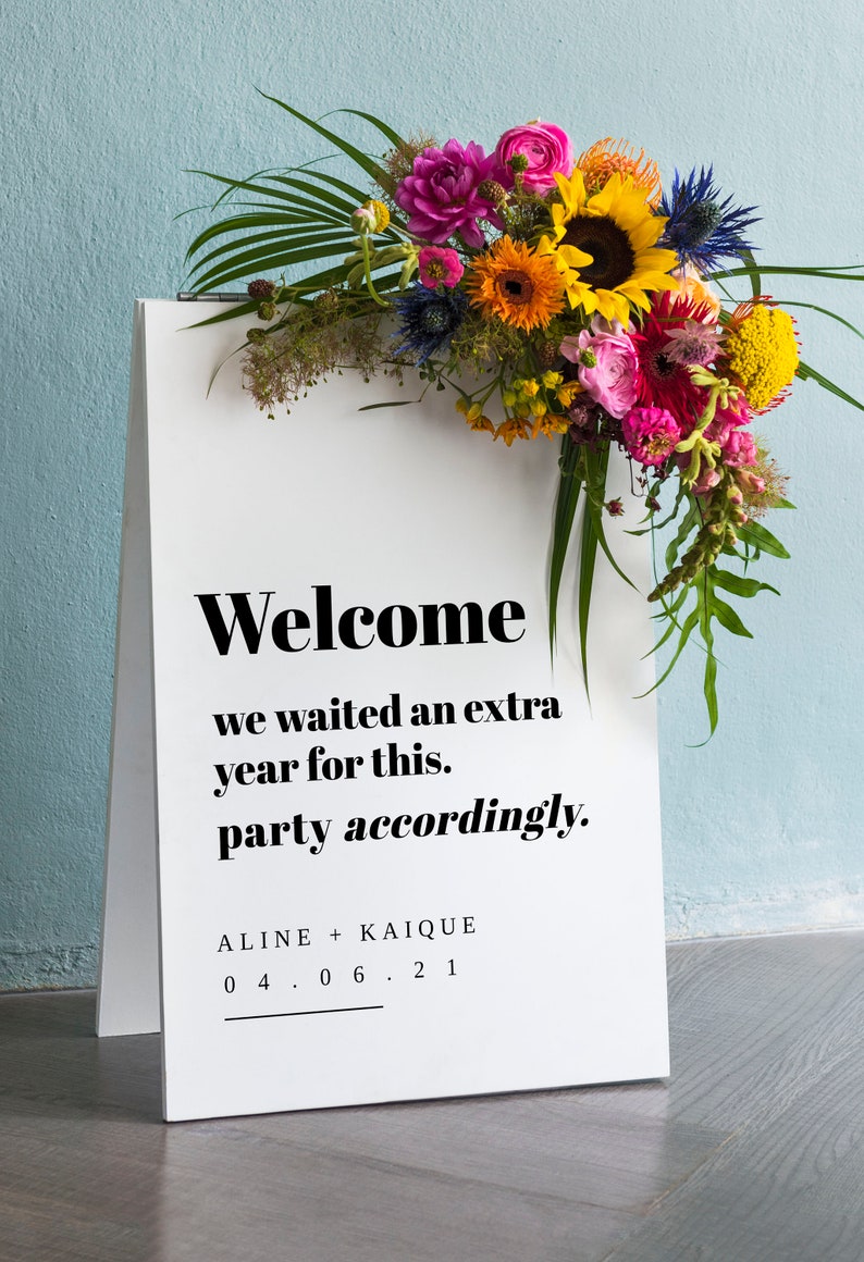 Hannah | Party Accordingly Sign, Wedding Party Accordingly Sign, Modern ...