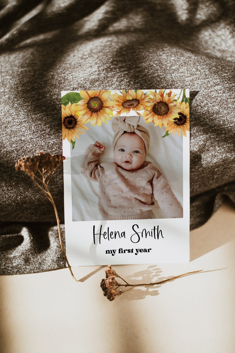 Sunflower Monthly Photo Banner, Sunflower First Birthday Decor, 1st ...