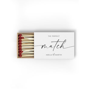 Minimalist Matchbox Label, the Perfect Match, Customized Wedding Favor ...