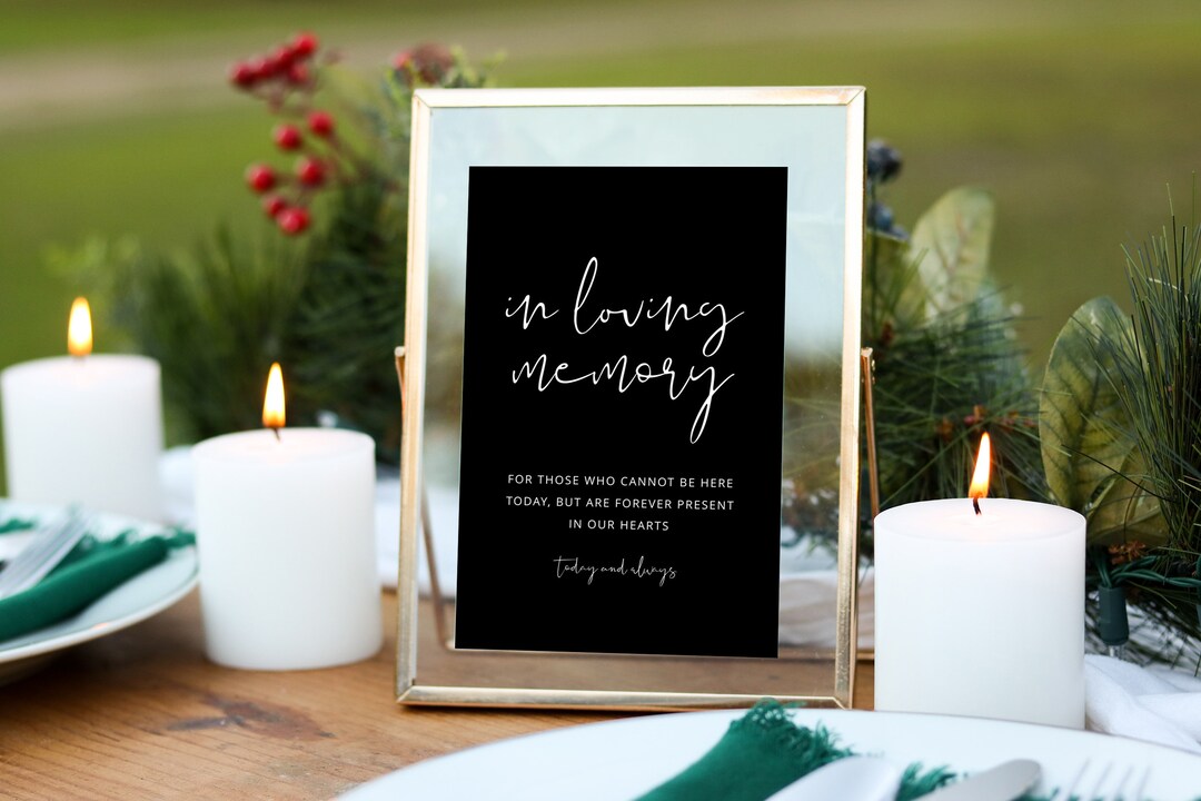 In Loving Memory Sign Template, Modern Wedding Signage, DIY Wedding ...