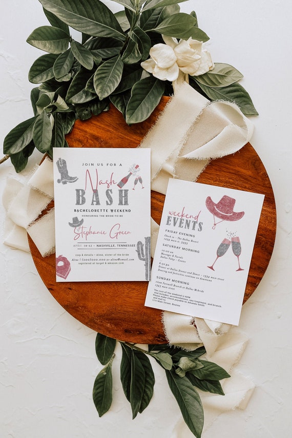 Nash Bash Itinerary Template Nash Bash Bachelorette | Etsy