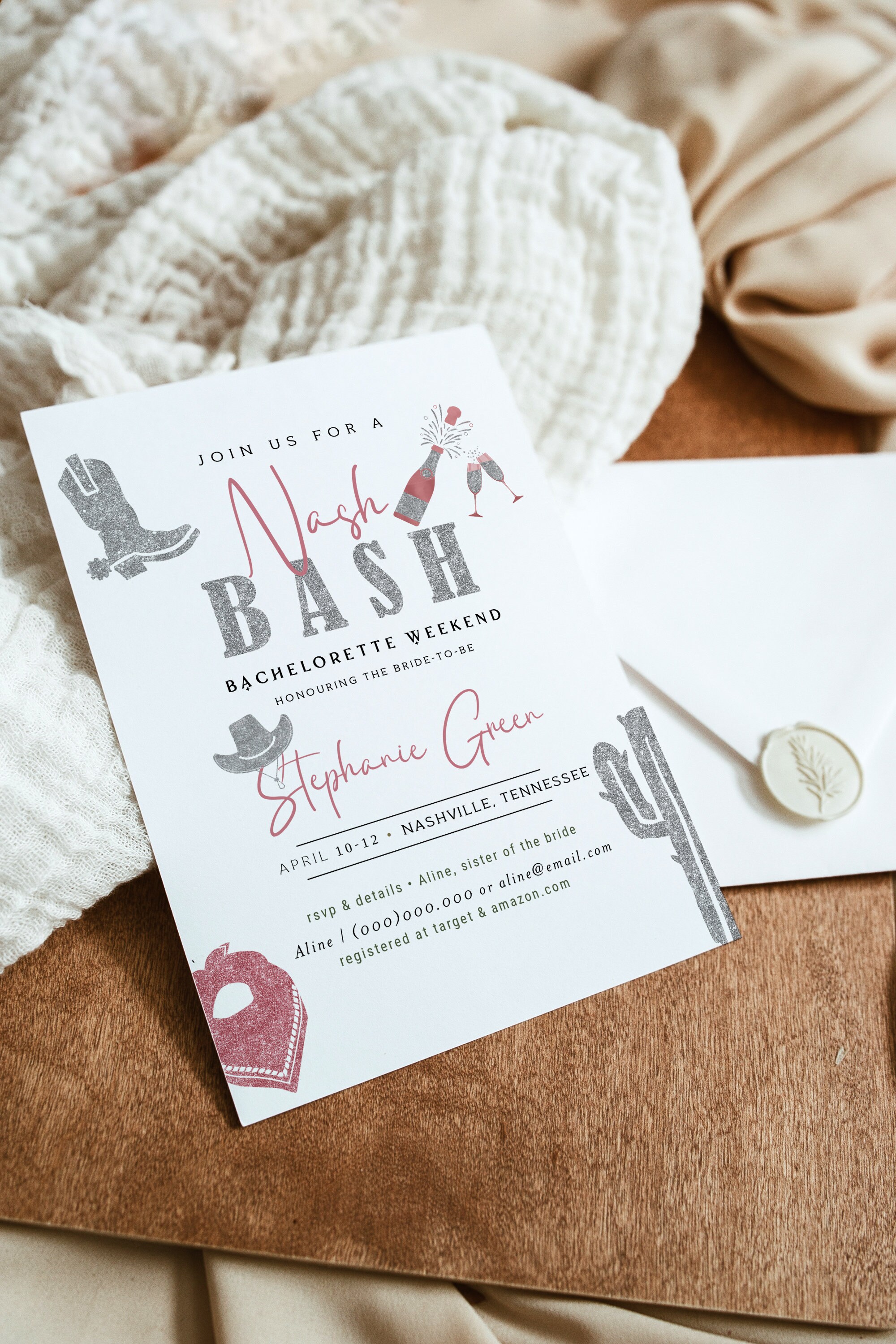 Nash Bash Itinerary Template Nash Bash Bachelorette | Etsy