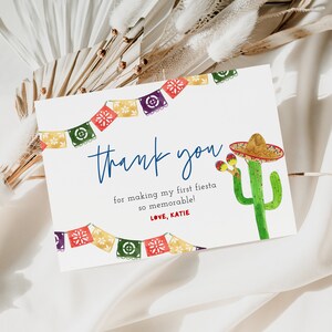 Fiesta Birthday Thank You Card, First Fiesta Thank You Card Template ...