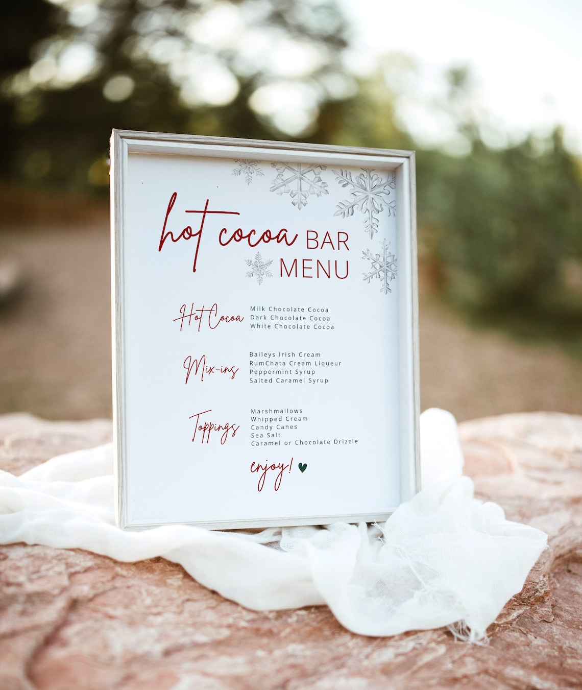 Hot Cocoa Bar Menu Template Hot Chocolate Bar Menu Modern - Etsy