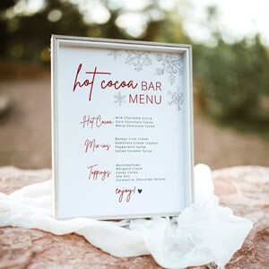 Hot Cocoa Bar Menu Template, Hot Chocolate Bar Menu Modern, Holiday ...