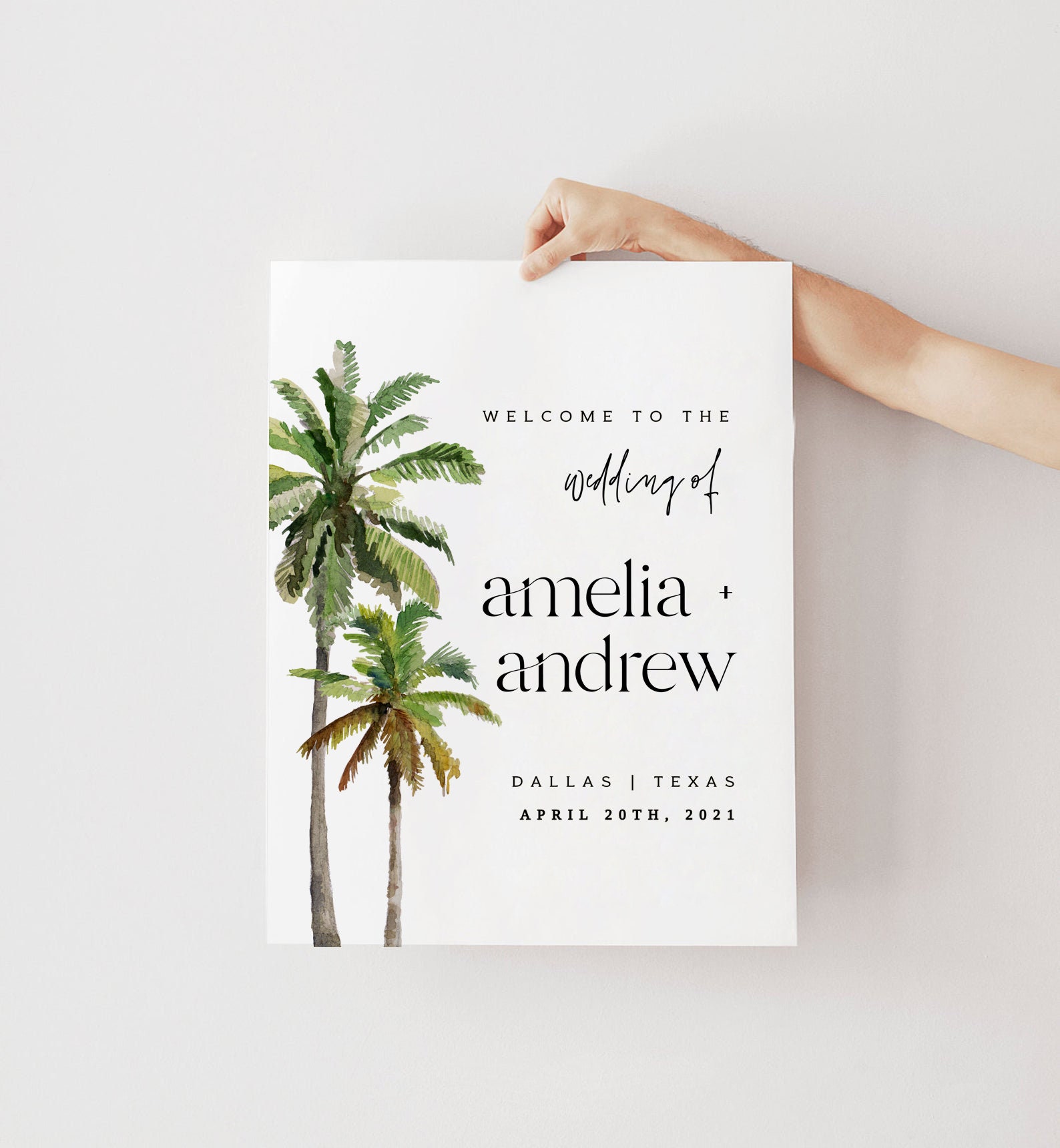 Clairo Tropical Welcome Sign Template Palm Spring Wedding - Etsy