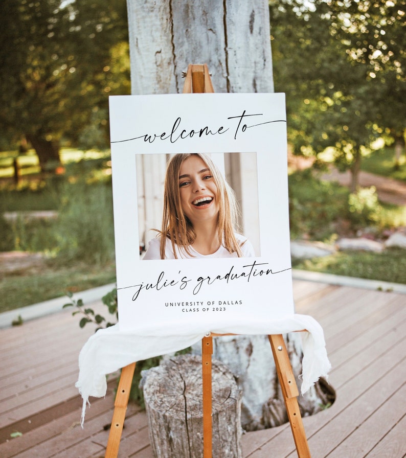 Modern Photo Graduation Welcome Poster Template Editable - Etsy