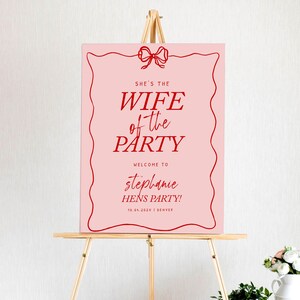 Wife of the Party Sign, Wife of the Party Bachelorette Decor, Pink and ...