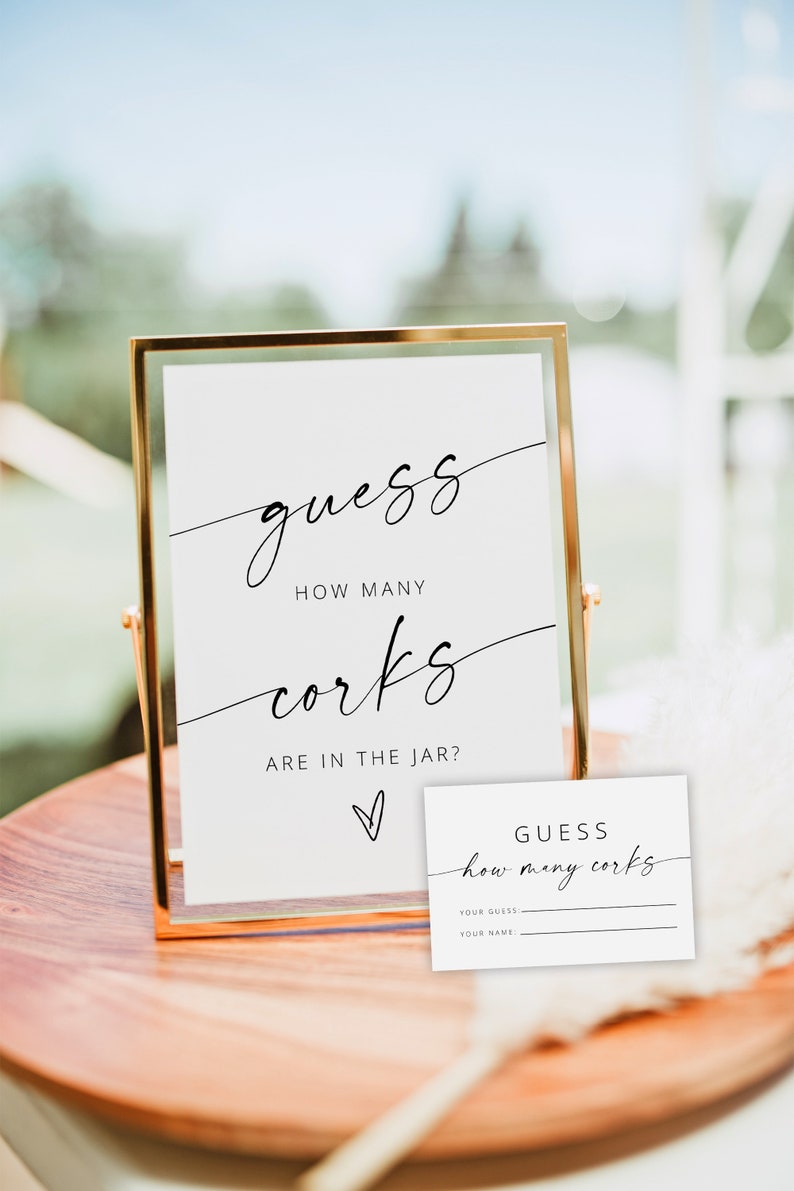 Guess How Many Corks, Guess How Many Corks Sign, Bridal Shower Corks ...