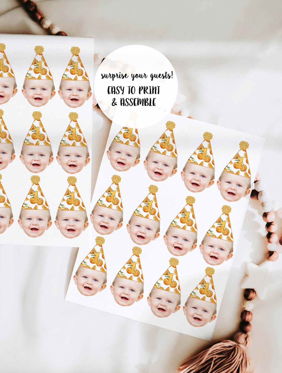 Orange Cupcake Topper Printable, Little Cutie Orange Cupcake Toppers ...