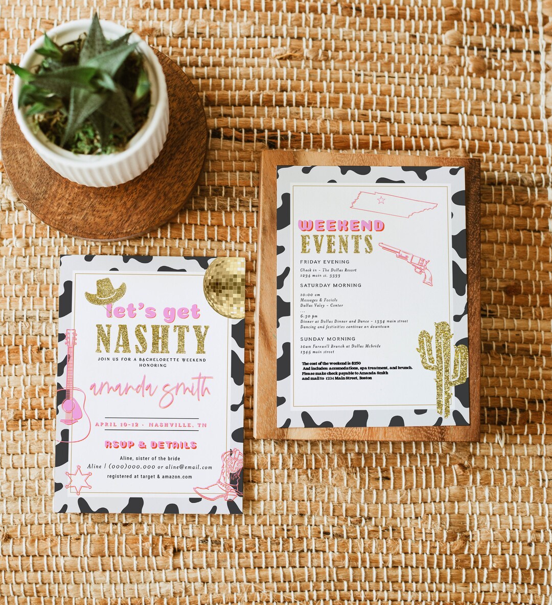 Nash Bash Invitation & Itinerary Template, Nashville Bachelorette ...