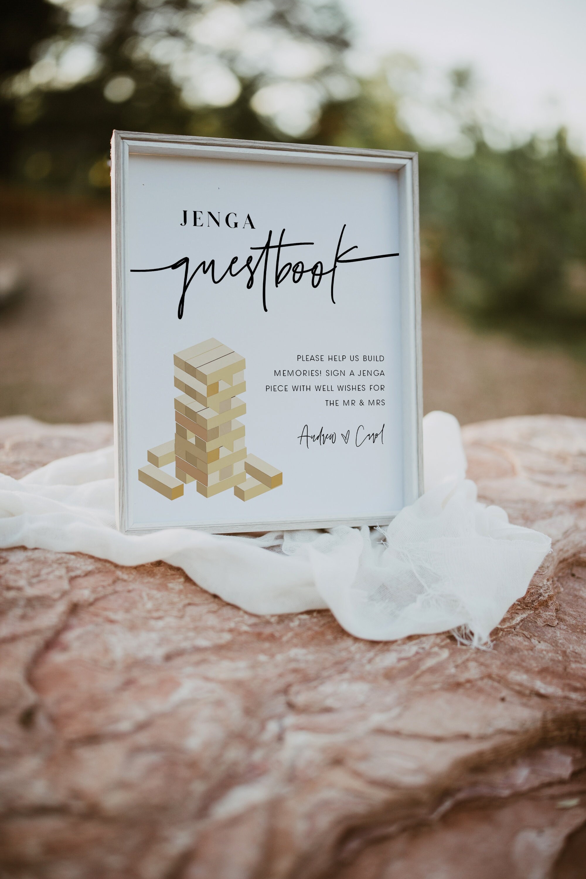 Ellia Jenga Guestbook Sign Jenga Guest Book Sign Modern - Etsy