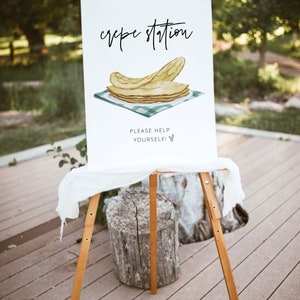 Crepe Wedding Bar Sign Template, Crepe Station Sign, Crepe Bar Sign ...