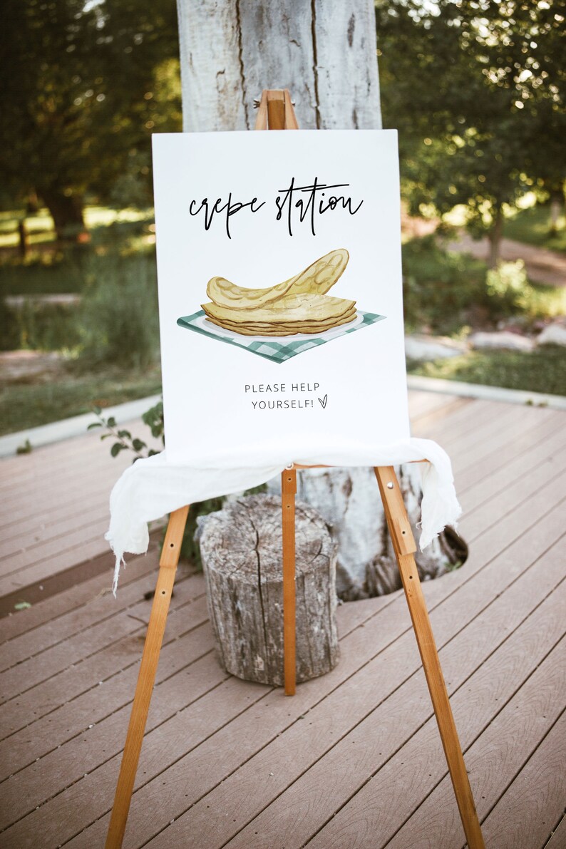 Crepe Wedding Bar Sign Template Crepe Station Sign Crepe Bar - Etsy