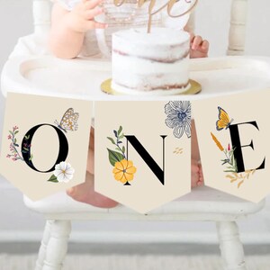EVA | Wildflower 1st Birthday Bundle Template Printable, Boho Floral ...
