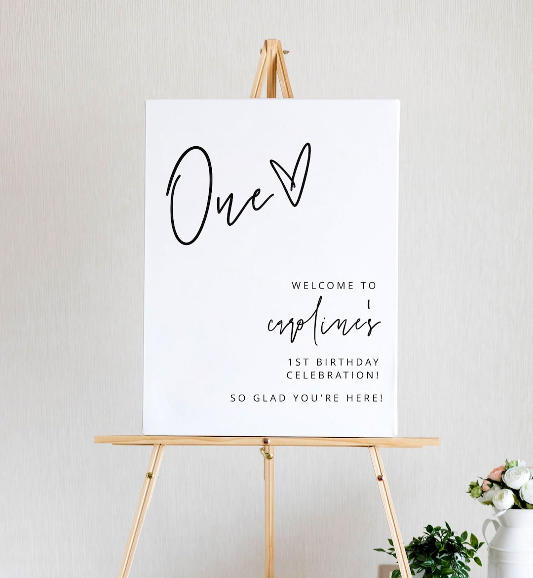 ELLIA | Minimalist Birthday Welcome Sign Printable, Birthday Welcome ...
