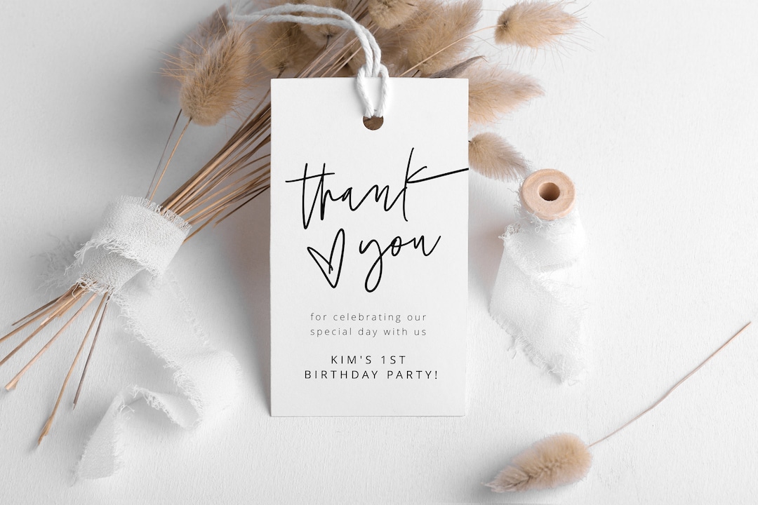 ELLIA | Favor Tag Template, Printable Favor Tag, Modern Minimalist ...