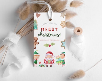 Merry Christmas Gift Tag Printable, Printable Christmas Gift Tag ...