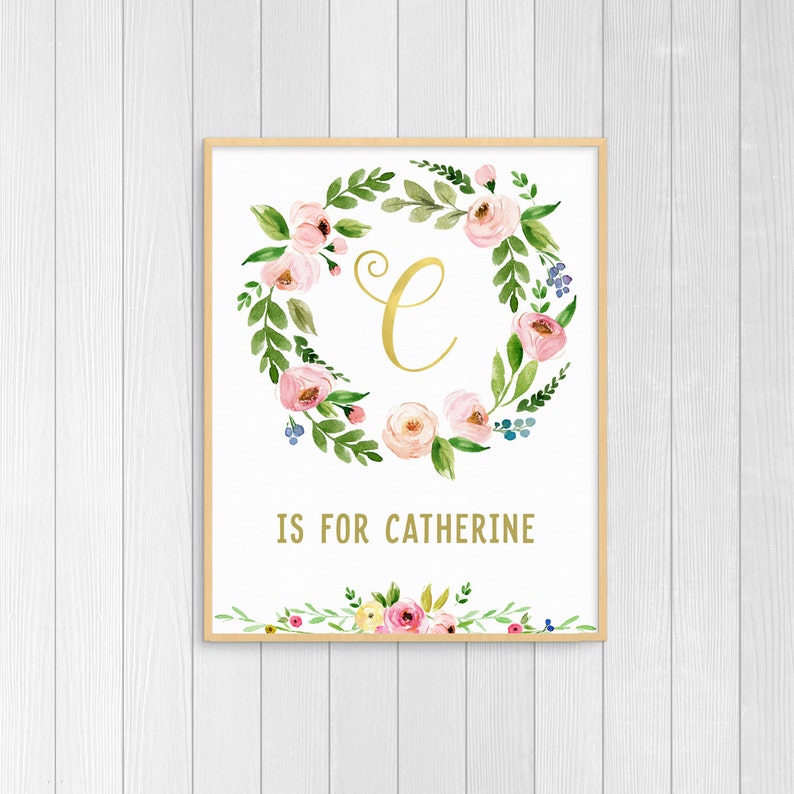 Nursery Name Letters Printable Baby Name Wall Art Sign | Etsy
