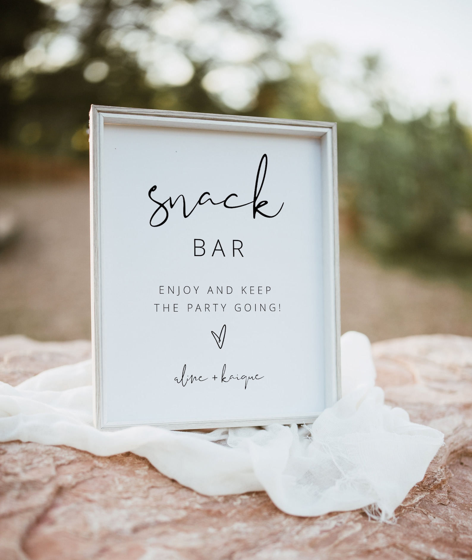 Snack Bar Sign, Late Night Snacks, Modern Wedding Signage Party ...