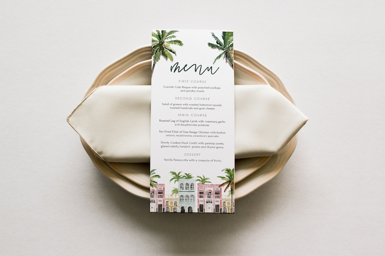 Charleston Bachelorette Menu Bachelorette Party Menu - Etsy
