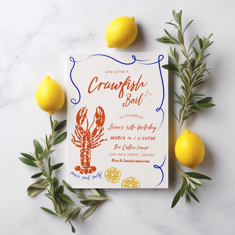 Crawfish Boil Invite - Etsy
