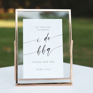 I Do BBQ Wedding Favor Sauce Sign, I Do BBQ Wedding Favor Sign, Modern ...