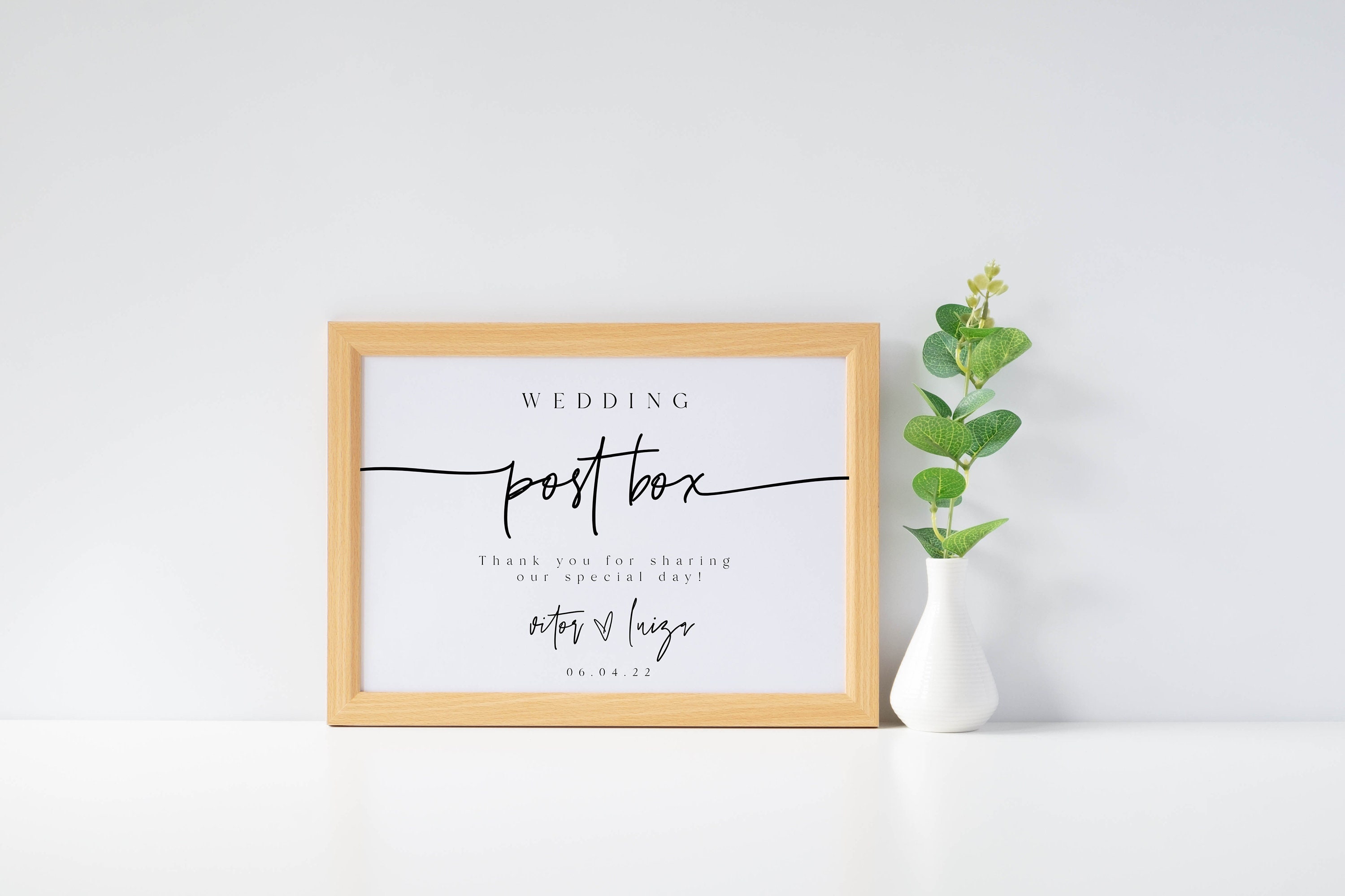 Ellia Wedding Post Box Sign Wedding Card Sign Minimalist - Etsy