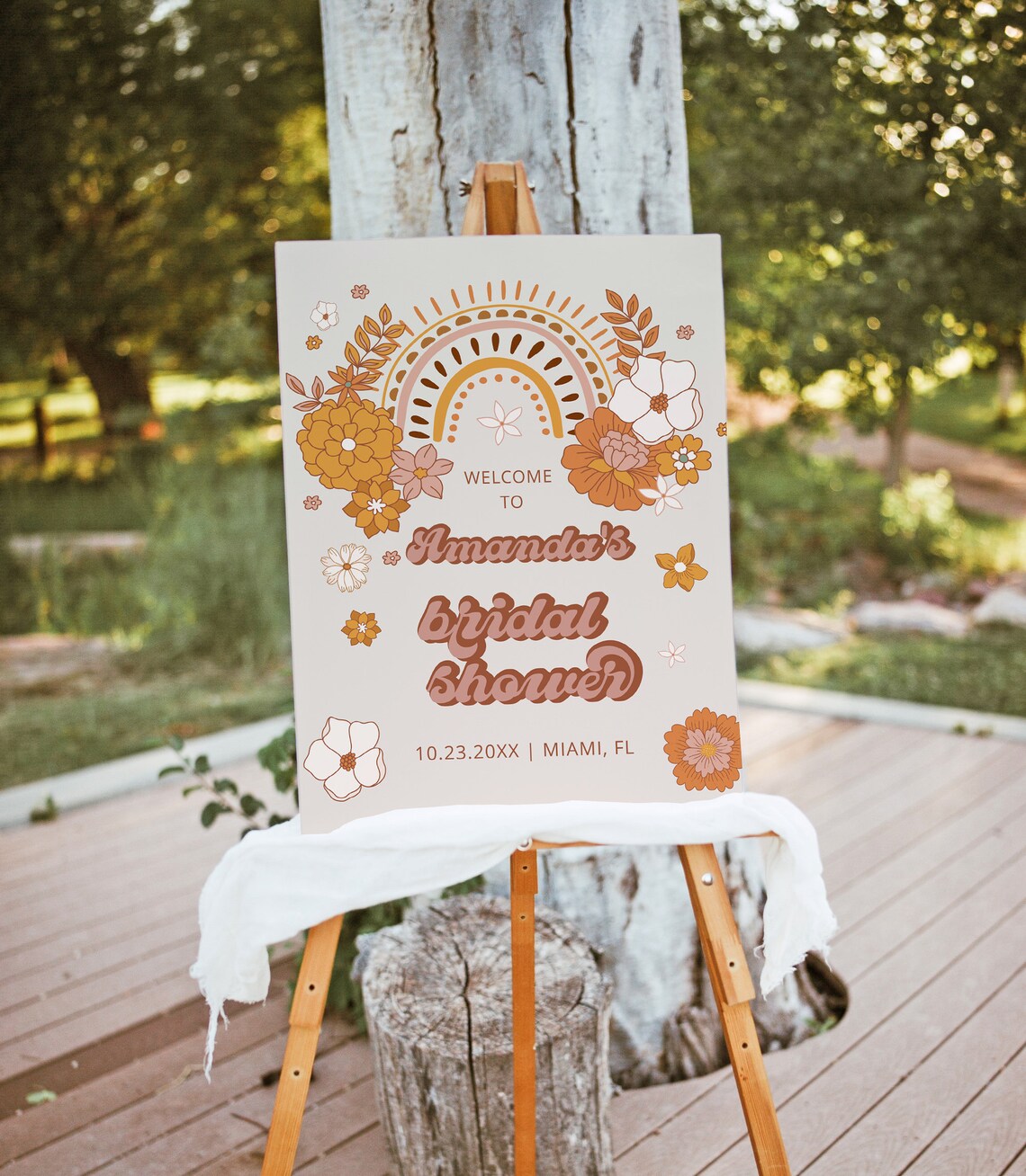 Groovy Welcome Sign Template, Retro 70s Bridal Shower Welcome Sign ...